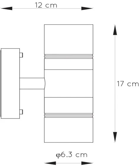 Lucide 14867/11/12 - LED Venkovní nástěnné svítidlo ARNE-LED 2xGU10/5W/230V IP44