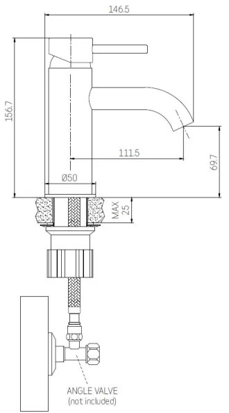 Umyvadlová baterie ANHOLT 15,6 cm matná černá