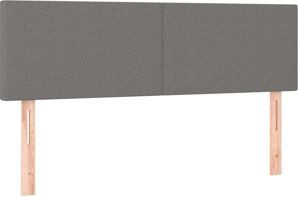 Box spring postel s matrací a LED tmavě šedá 140x200 cm textil 3132998