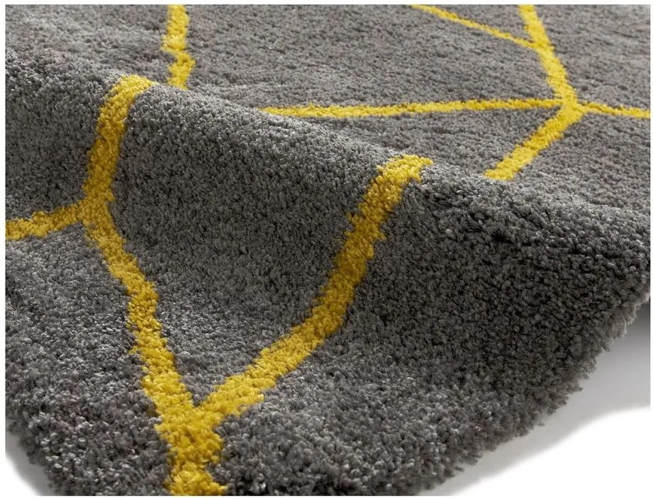 Šedo-žlutý koberec Think Rugs Royal Nomadic Grey & Yellow, 120 x 170 cm