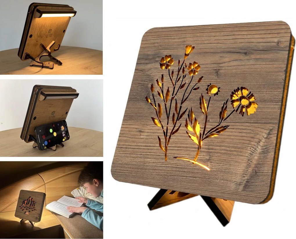 Li-Go "Hvozdík" lampa 19x19 cm provedení povrchu: jedle