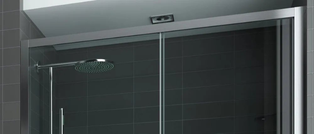 FORTE Sprchové dveře ESSENCE N2FS BARVA rámu - Bílá, Rozměr A - 150 cm, Výplň - Stampato C bezpečnostní sklo - 6 mm BEN23