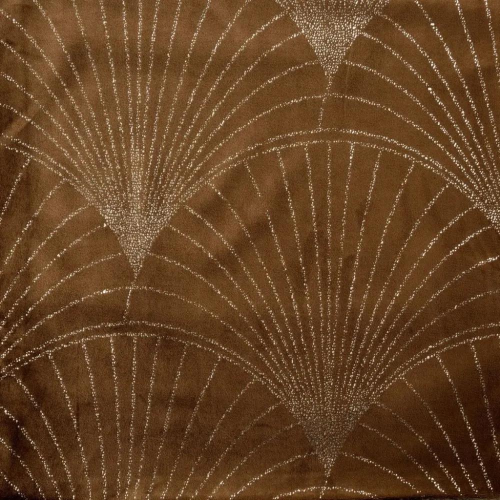 Sametový středový ubrus s lesklým hnědým potiskem Šířka: 35 cm | Délka: 180 cm