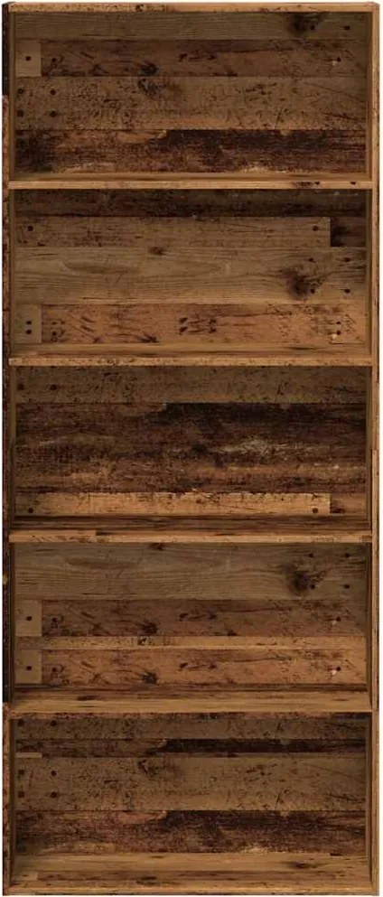 Knihovna old wood 80 x 30 x 189 cm kompozitní dřevo 3314676