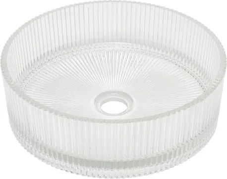 Umyvadlo na desku SAT Purity 36x36 cm čirá bez otvoru pro baterii, bez přepadu SATGLA3636PT