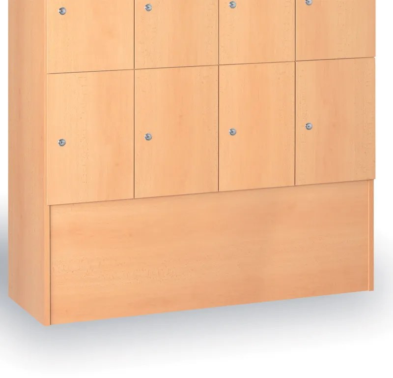 Dřevěná odkládací skříňka s úložnými boxy, 12 boxů, bříza