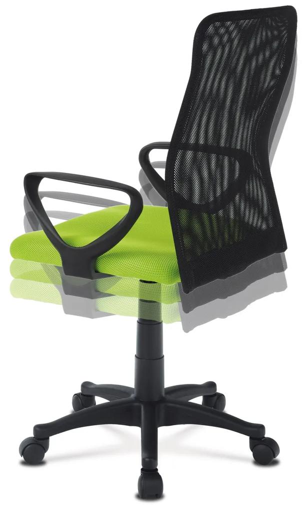 Kancelářská židle, látka MESH zelená / černá, plyn.píst