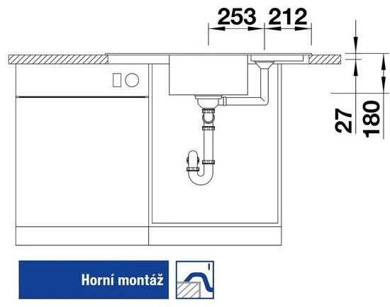 Blanco Zia 9 E Granitový dřez rohový s vaničkou a s odkapem vlevo, 93x51cm, bílá, 514758