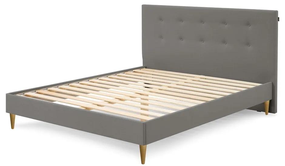 Antracitová čalouněná dvoulůžková postel s roštem 160x200 cm Rory – Bobochic Paris