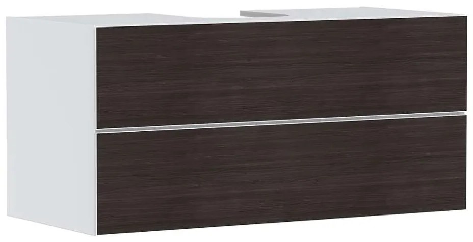 Hansgrohe Xevolos E - Umyvadlová skříňka 118x56x55 cm, 2 zásuvky, matná bílá/tmavý dub 54193730