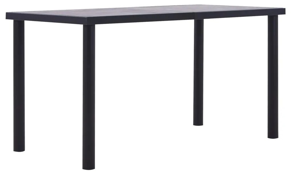 Jídelní stůl černý a betonově šedý 140 x 70 x 75 cm MDF 281858