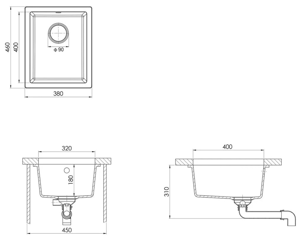 vidaXL Marketos Kuchyňský dřez s přepadem bílý žula