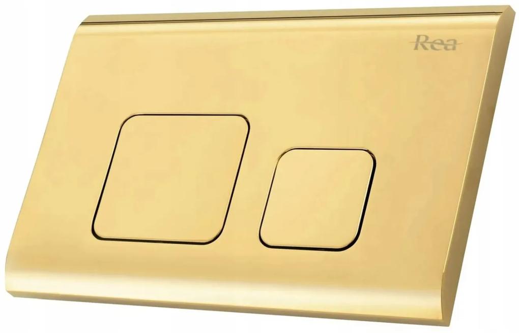 Ovládací tlačítko splachovadla - zlaté - dvojčinné - plastové - typ F