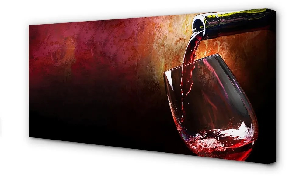 Obrazy na plátně červené víno 125x50 cm