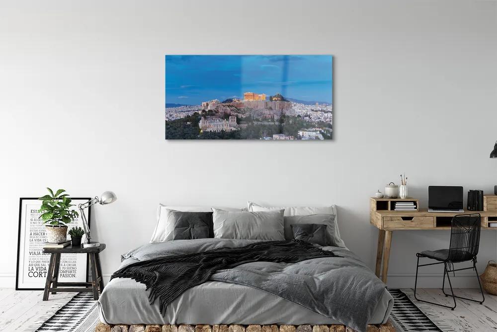 akrylový obraz Řecko Panorama v Aténách 125x50 cm