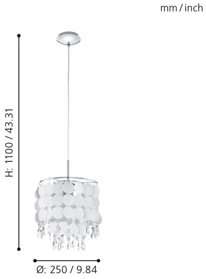 Eglo 93092 - Lustr FEDRA 2 1xE27/60W/230V