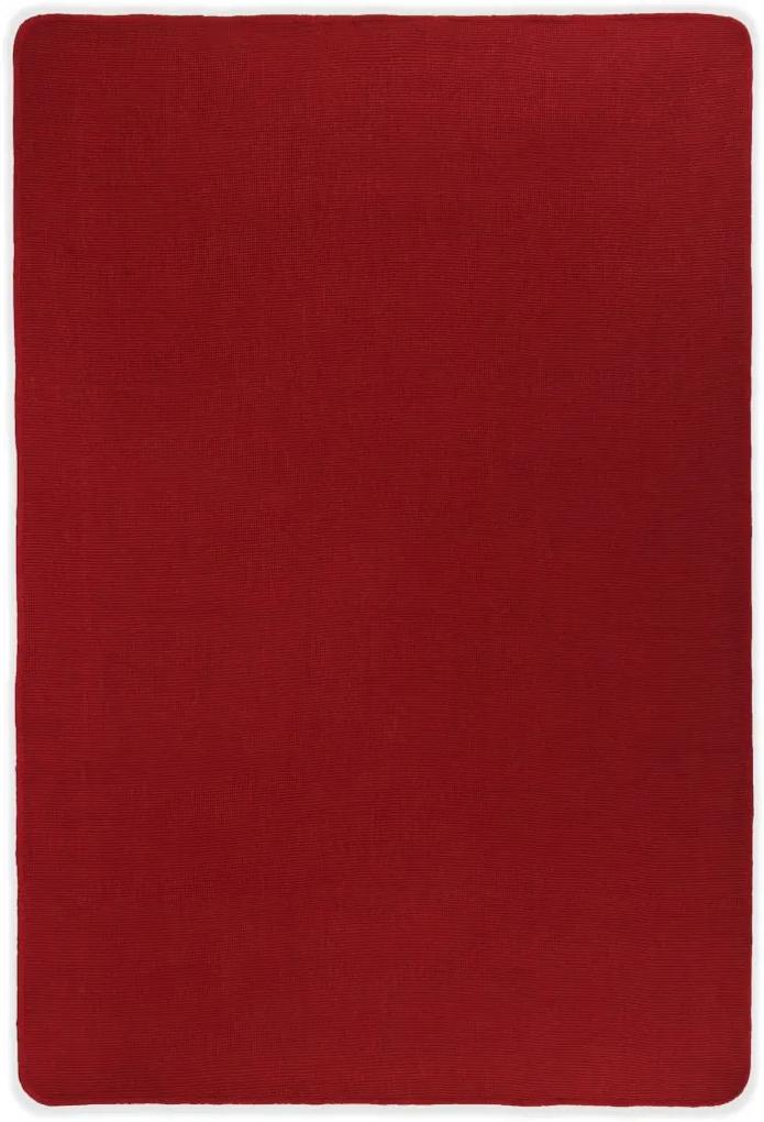 Kusový koberec z juty s latexovým podkladem - červený | 80x160 cm