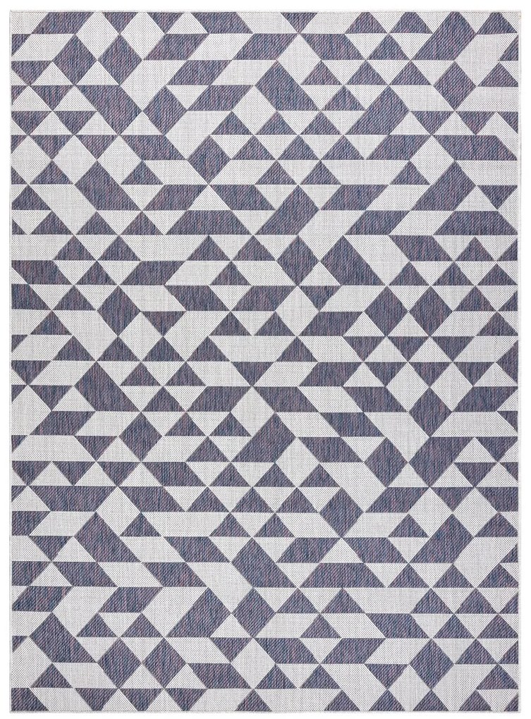 Dywany Łuszczów, Kusový koberec Sion Sisal Triangles 22373 ecru/blue-pink – na ven i na doma, 160x220, vícebarevná, chodba / předsíň