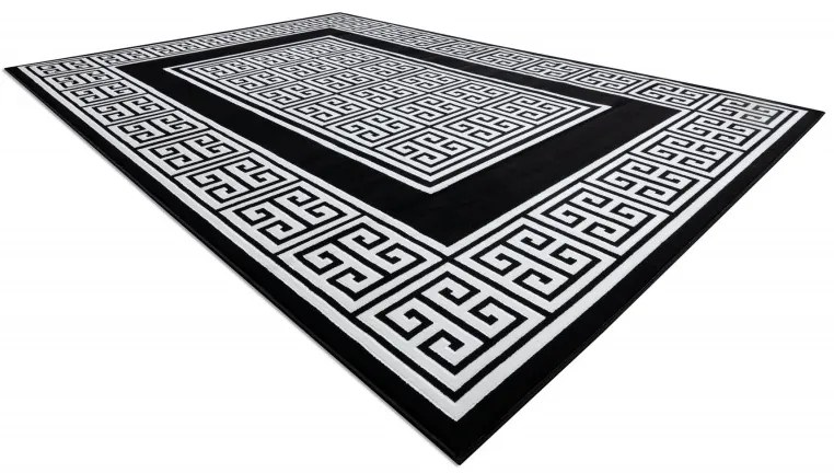 Dywany Łuszczów, Kusový koberec Gloss 6776 85 greek black/ivory, 160x220, černobílá, chodba / předsíň
