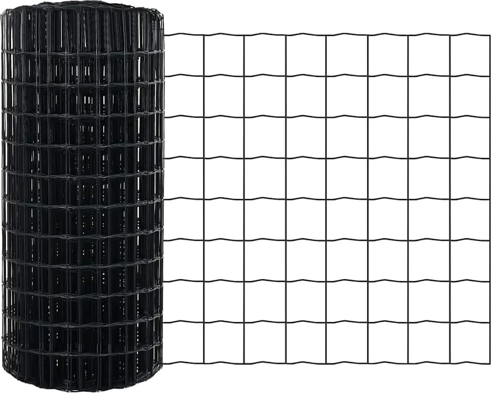Evropský plot se hroty 50 x 0,6 m Ocel potažená PVC Šedá 3350692