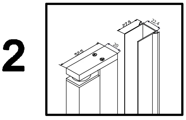 BPS-koupelny Čtvercový sprchový kout HYD-SK13A 80x80 černá/transparent - bez vaničky