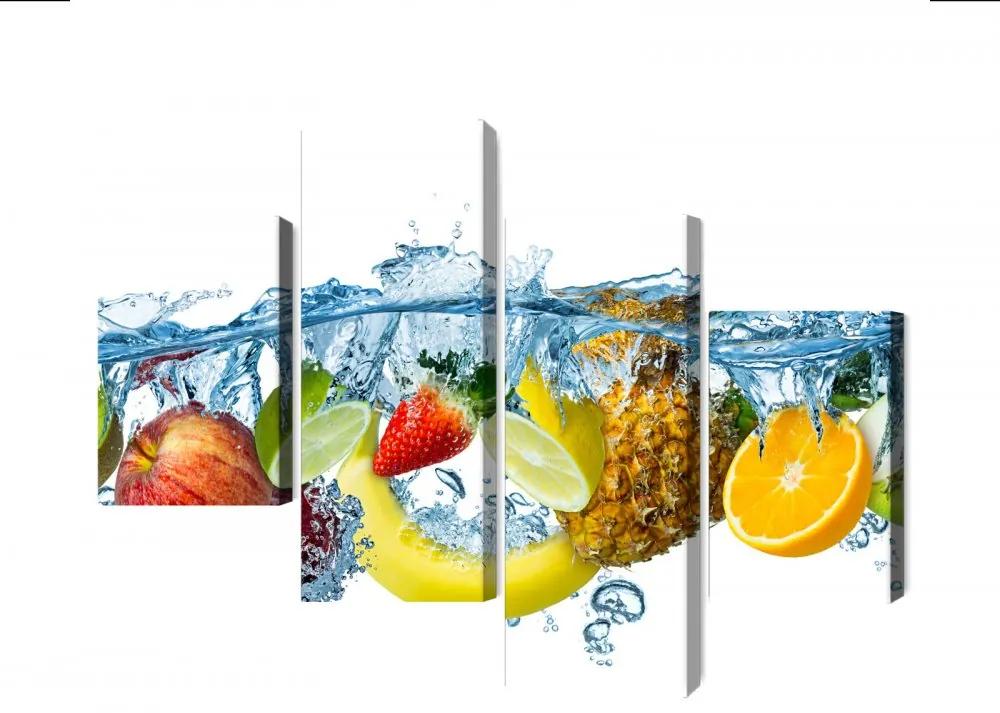 Vícedílný obraz Čerstvé Ovoce Ve Vodě Nedostatek Nedostatek Přírodní plátno 240x150