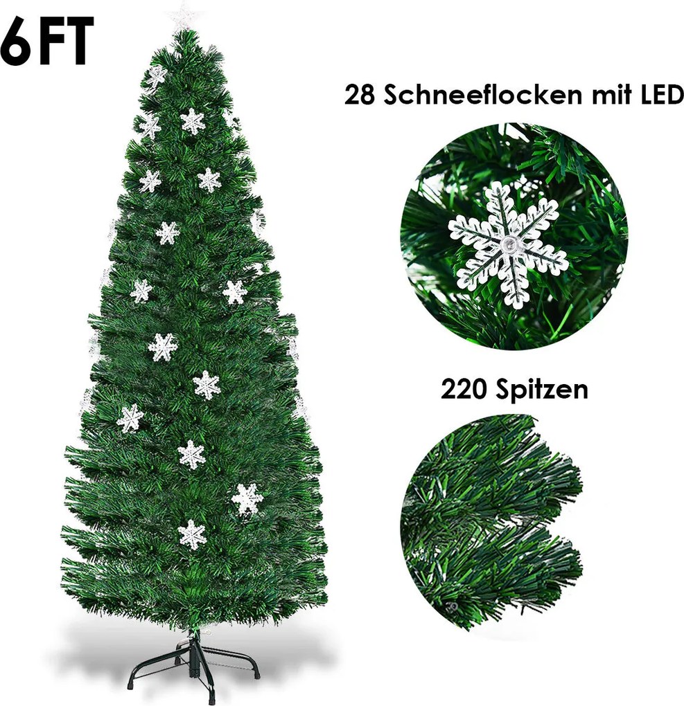 Costway Vánoční stromeček LED 90/120/150/180 cm Umělý vánoční stromeček