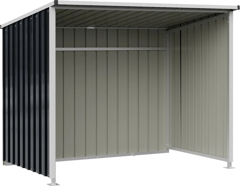 Costway Kovová kůlna na nářadí s výztužnými příčkami 2,5 m² – 204 × 120 × 159 cm