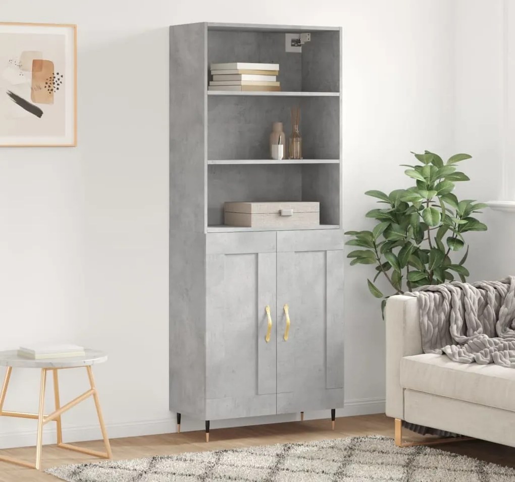 vidaXL Skříň highboard 69,5 x 34 x 180 cm kompozitní dřevo [3189934] Barva: Bílá