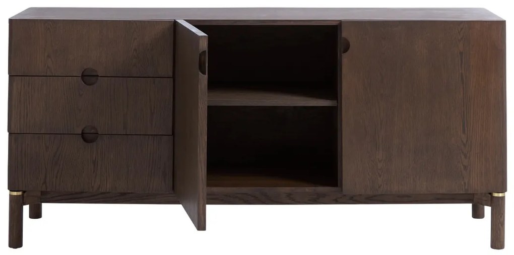 Designová komoda Takayoshi 160 cm tmavě hnědá