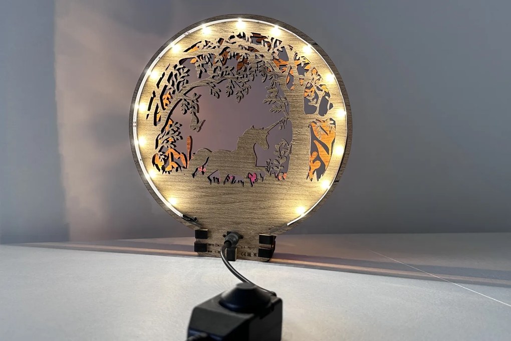 Li-Go "Jednorožec" lampa 20x22cm provedení povrchu: dub světlý