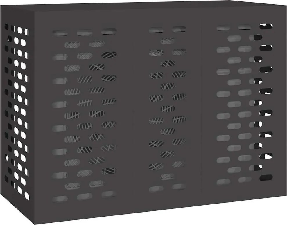 vidaXL Ochrana klimatizace Černá 110 x 50 x 80 cm Ocel [865904]