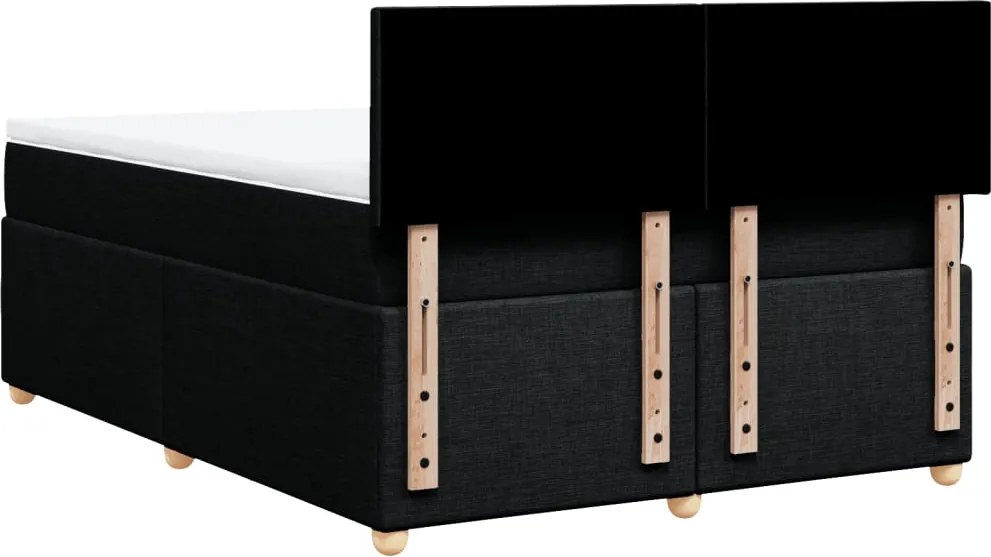 Box spring postel s matrací černá 140x200 cm textil 3286698