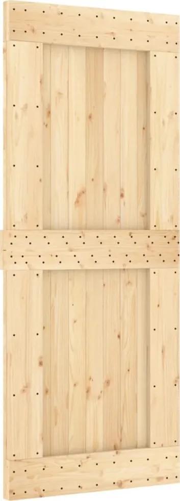 vidaXL Posuvné dveře s kováním 85 x 210 cm masivní borové dřevo [3202977]