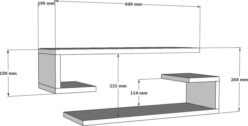 Sada nástěnných police ELDO 2 ks bílá