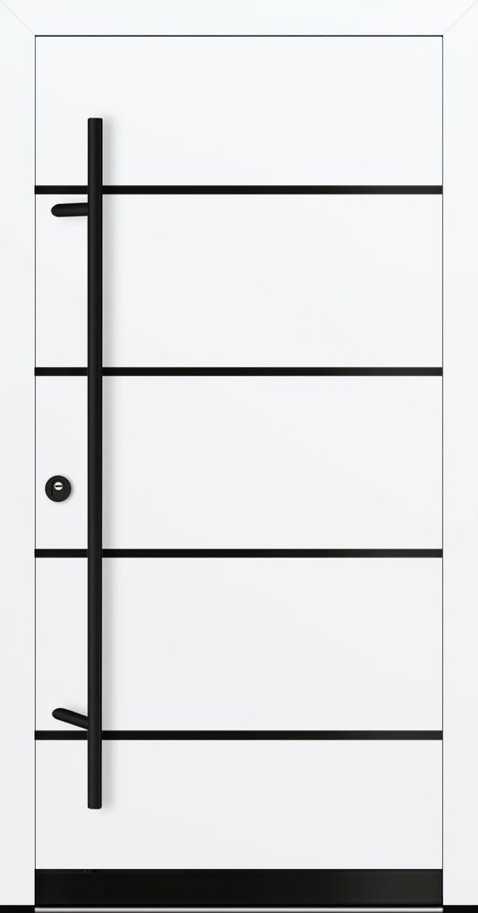FM Turen - Feldmann & Mayer Vchodové dveře s ocelovým opláštěním FM Turen model DS22 blackline Orientace dveří: Levé, otevírání dovnitř, Dekor: Bílá, Standardní rozměr dveří včetně rámu: 98 cm x 208 cm - vnější rozměr rámu
