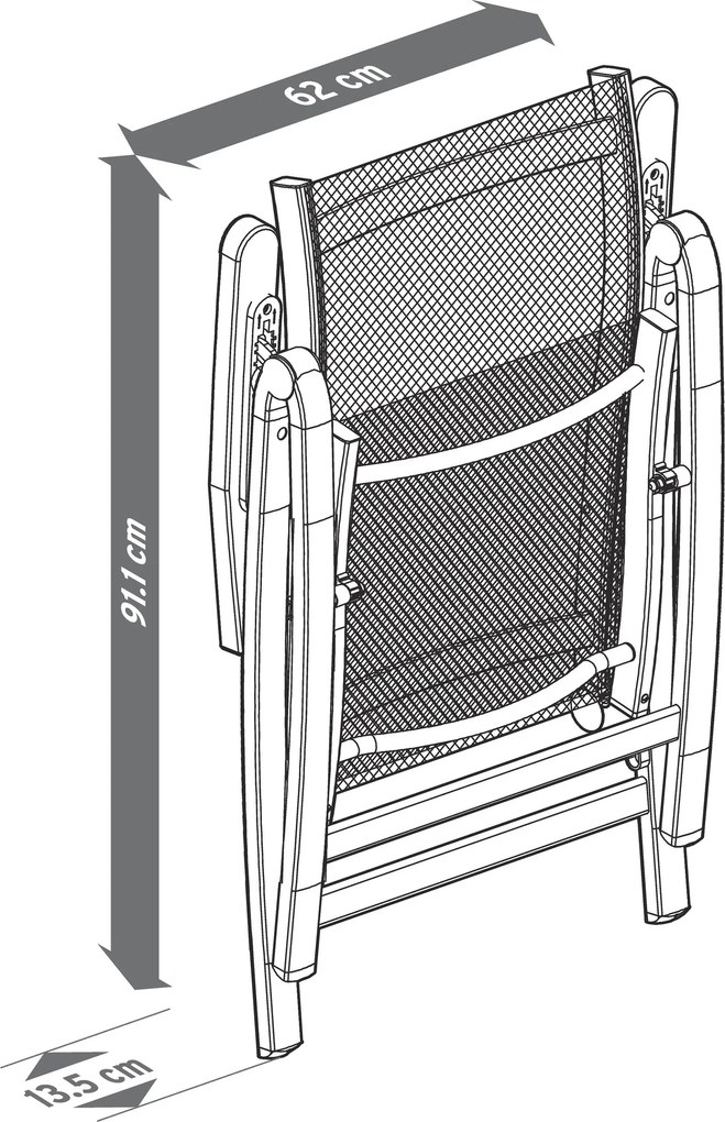 Tchibo - Vysoké křeslo »Liska« s nastavitelným opěradlem - barva: šedá