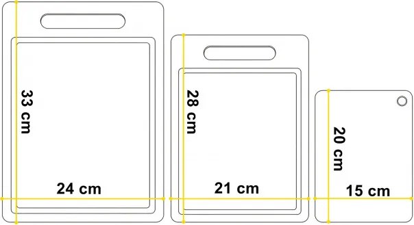 Sada prkének na krájení TAVOLA (3 ks)