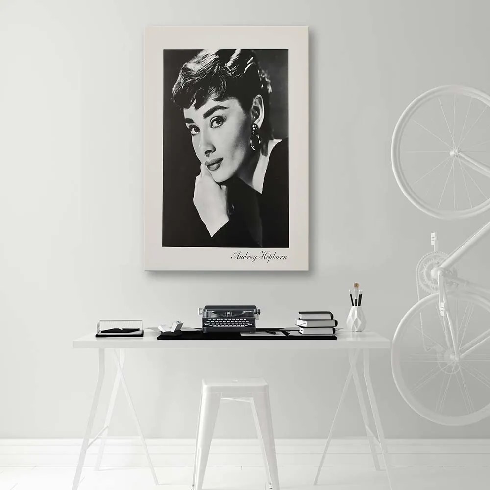 Gario Obraz na plátně Audrey Hepburn - sépiový portrét Rozměry: 40 x 60 cm