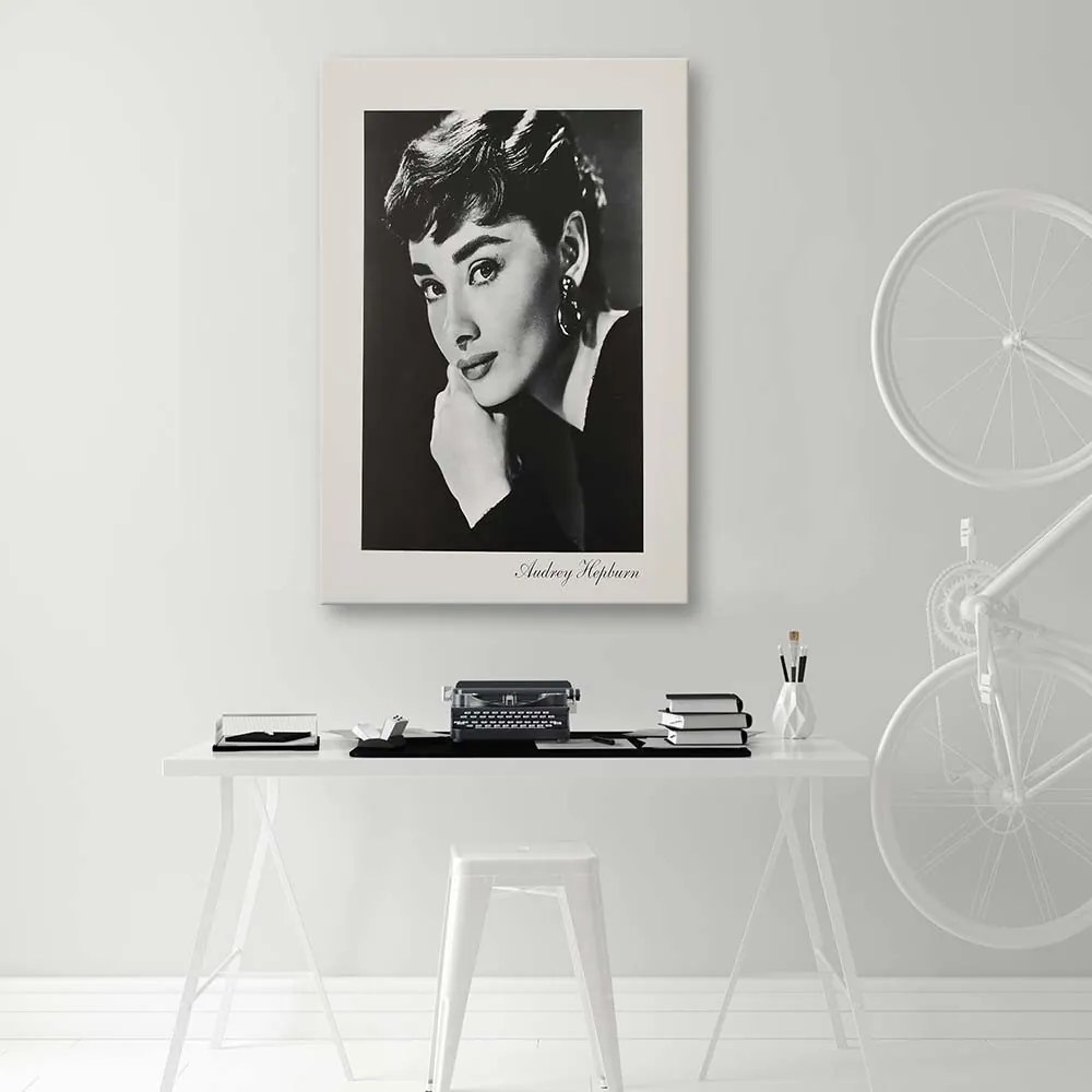 Gario Obraz na plátně Audrey Hepburn - sépiový portrét Rozměry: 60 x 90 cm