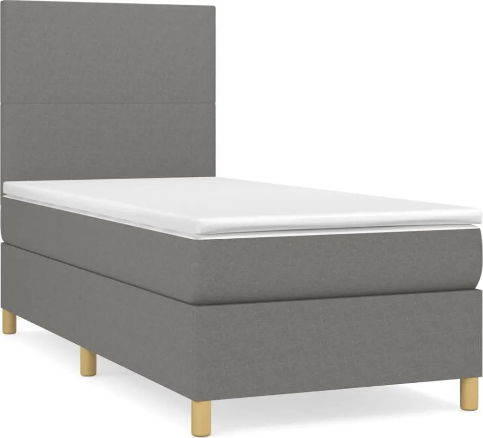 vidaXL Box spring postel s matrací 90x200 cm textil [3142146] Barva: krémová