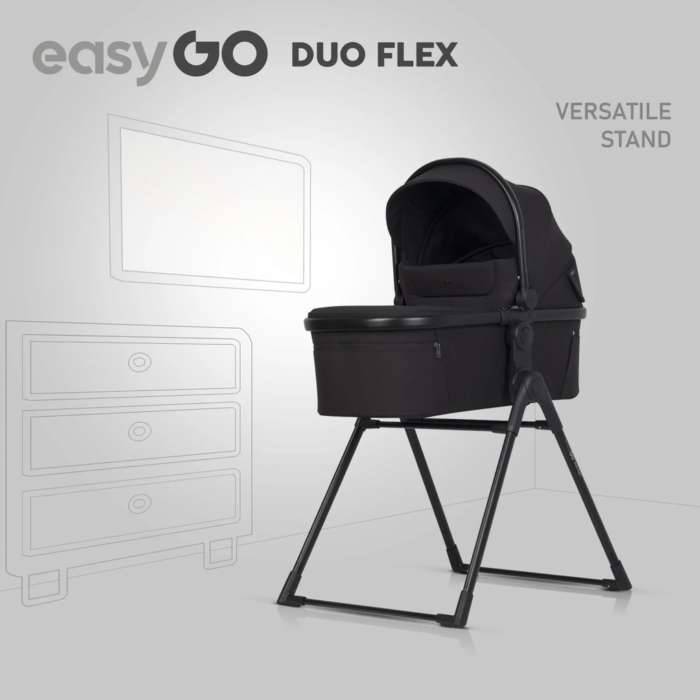Sourozenecký kočárek EasyGo Duoflex Ebony Black