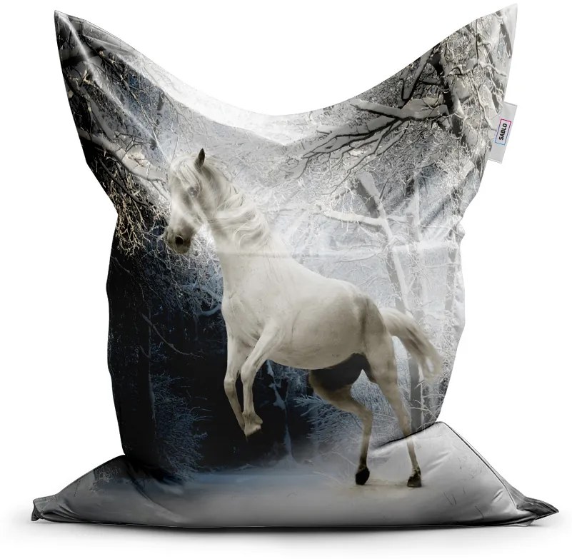 Sedací vak SABLIO - Bílý kůň 150x100 cm