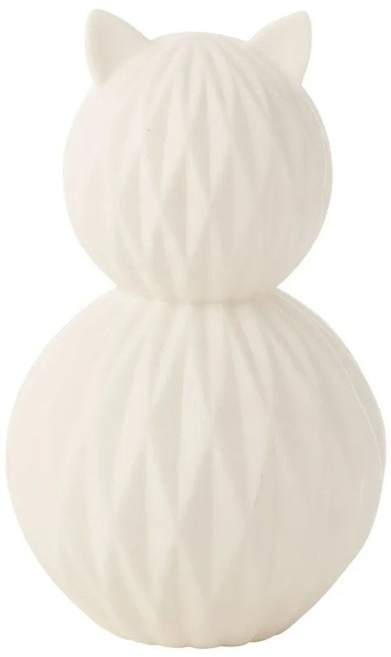 Bílá porcelánová lampa kočka Cat Led - Ø 13*22 cm
