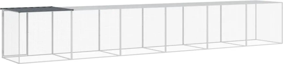 Klec pro kuřata se střechou antracitová 603 x 98 x 90 cm ocel 3189041