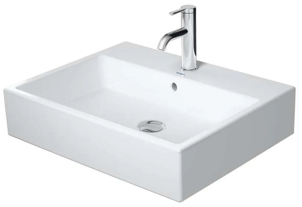 Duravit Vero Air - Umyvadlo nábytkové 60x47 cm, s přepadem, otvor pro baterii, WonderGliss, bílá 23506000271