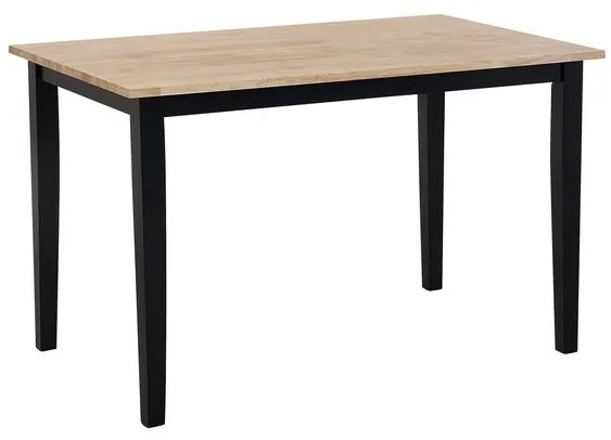 Jídelní stůl dřevěný světle hnědý / černý 120 x 75 cm HOUSTON