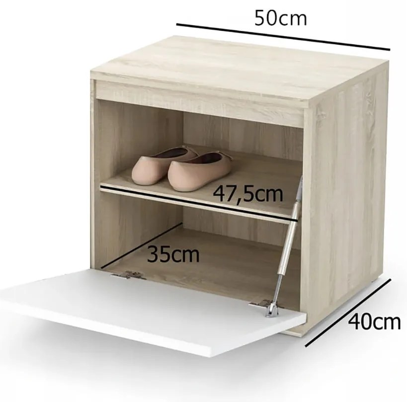 Eka Předsíňová stěna s čalouněnými panely Trinity 13 - Sonoma / Tmavá šedá 2315