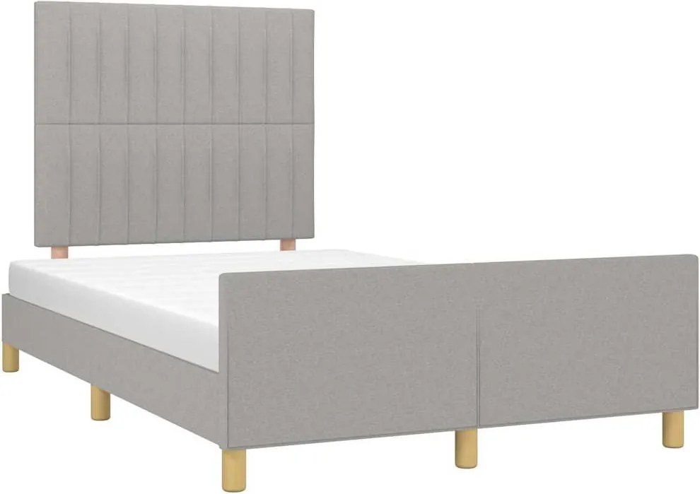 Rám postele bez matrace světle šedá 120 x 200 cm textil 3125203