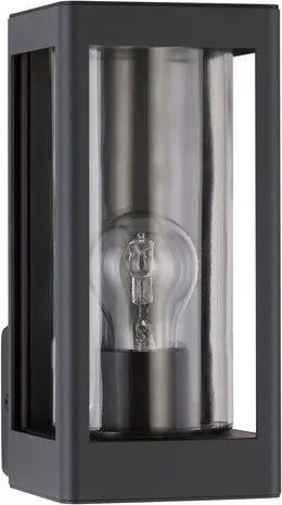 NV 9060192 Venkovní nástěnné svítidlo FIGO tmavě šedý hliník a čiré sklo E27 1x12W 220-240V bez žárovky IP54 - NOVA LUCE